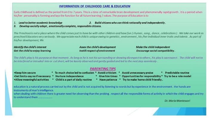 Milkyway Pre School- Information Of ECCE